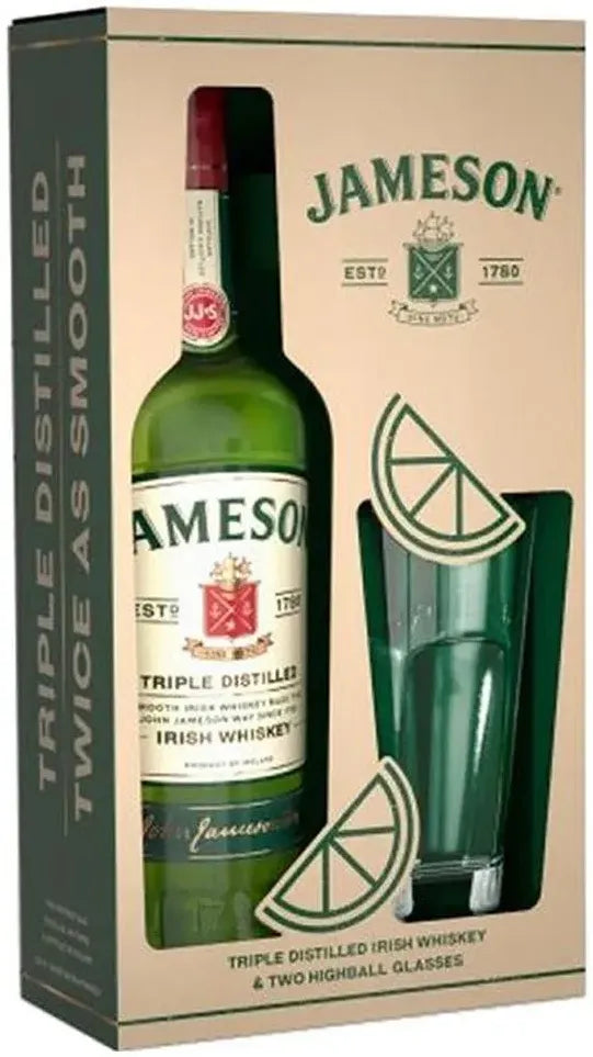 Jameson Irish Whisky & 2 Highball Glasses Gift Pack 700ml | Bottle Stop